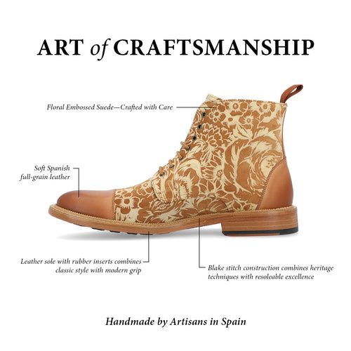 The Rome Boot - Suede Print Floral Boots | TAFT