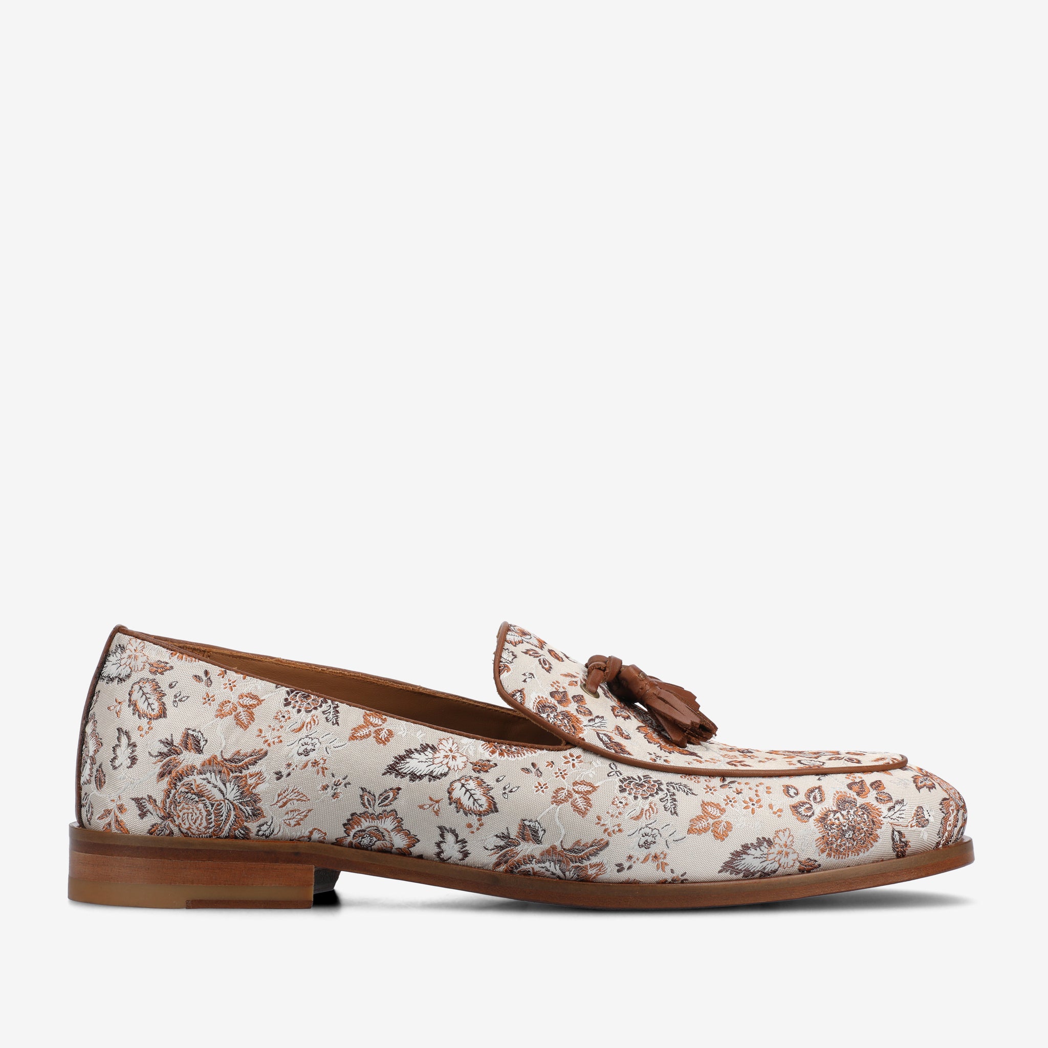 The Tommy Tassel l Mens Slip On Floral Loafer With Tassle
