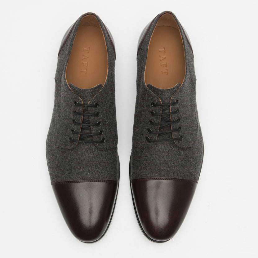 The Jack Shoe in Grey/Oxblood Leather | TAFT